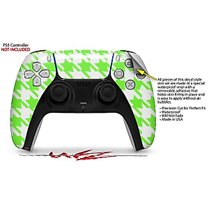 WraptorSkinz Skin Wrap compatible with Sony PS5 DualSense Controller Houndstooth Neon Lime Green (CONTROLLER NOT INCLUDED)