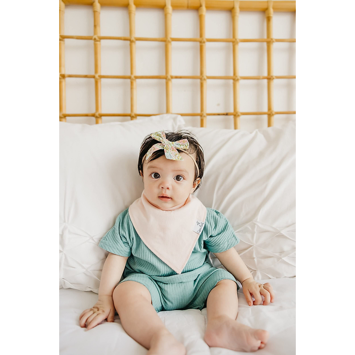 Copper Pearl Baby Bandana Bibs - 4 Pack Soft Cotton Baby Bibs for Drooling and Teething, Absorbent Drool Bibs for Baby Girl and Boy, Adjustable to Fit Newborns to Toddlers, Tons of Styles (Lemon)