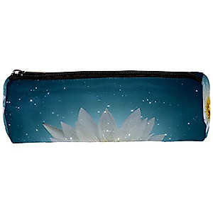 Bright Lotus Pencil Bag Pen Case Stationary Case Pencil Pouch Desk Organizer Makeup Cosmetic Bag for School Office