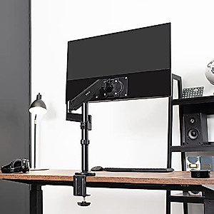 VIVO Heavy Duty Articulating Single Pneumatic Spring Arm Desk Mount Stand, Fits 17 to 32 inch Standard Screens or 43 inch Ultrawides up to 26.4 lbs with Maximum VESA 200x100mm, STAND-V101H