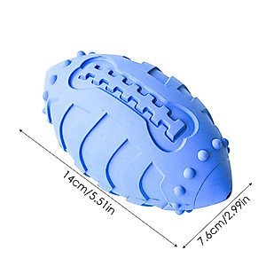 MCGOS Dog Teething Toys, Rubber Squeaky Football Fetch Dog Toy, Puppy Chewing Toys with Sound, Supports Active Biting Pet Biting Toys, Dog Teeth Cleaning Chew Toys for Dogs Puppies Aggressive Chewers