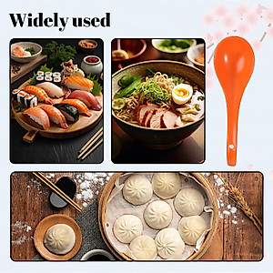 LOVEINUSA Soup Spoons, Ceramic Asian Soup Spoons 6.8 Inch Large Japanese Soup Spoons for Ramen Miso Dumpling Pho Wonton, Set of 6