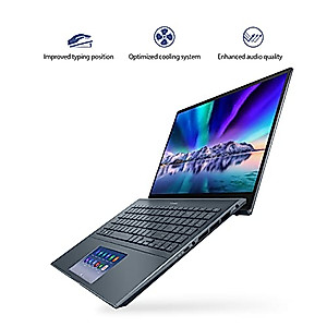 ASUS ZenBook 15 Ultra-Slim Laptop, 15”FHD Touch Display, Intel Core i7-10750H, GeForce GTX 1650 Ti, 16GB RAM, 1TB SSD, Innovative ScreenPad 2.0, Thunderbolt 3, Windows 10 Pro, Pine Grey, UX535LI-XH77T