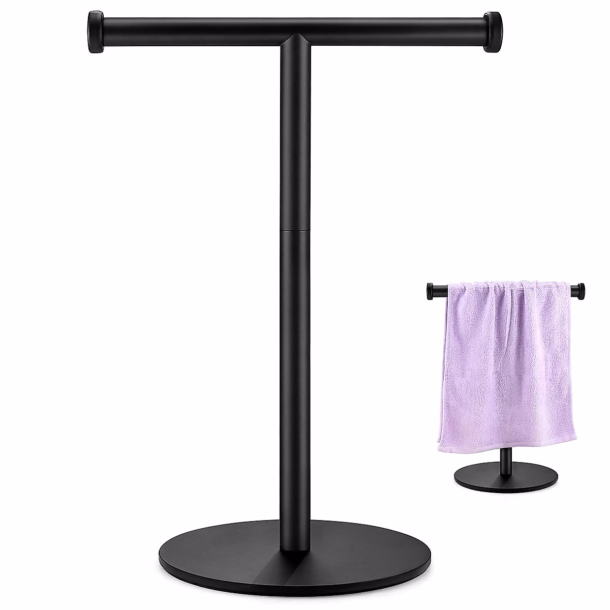 Hand Towel Holder, Matte Black Bathroom Towel Racks, Countertop Towel Stand, T-Shape Towel Holder for Bathroom Kitchen