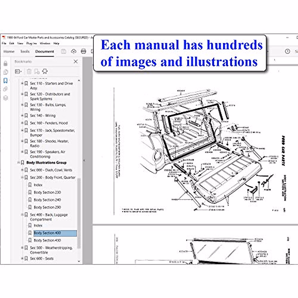 1960-1964 Ford Car Parts and Accessory Catalog (USB)