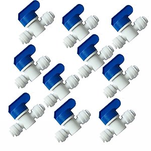 Lemoy Equal Straight OD Tube Ball Valve Quick Connect Fitting 1/4-Inch by 1/4-Inch OD Valve Start RO Water System (Pack 10)