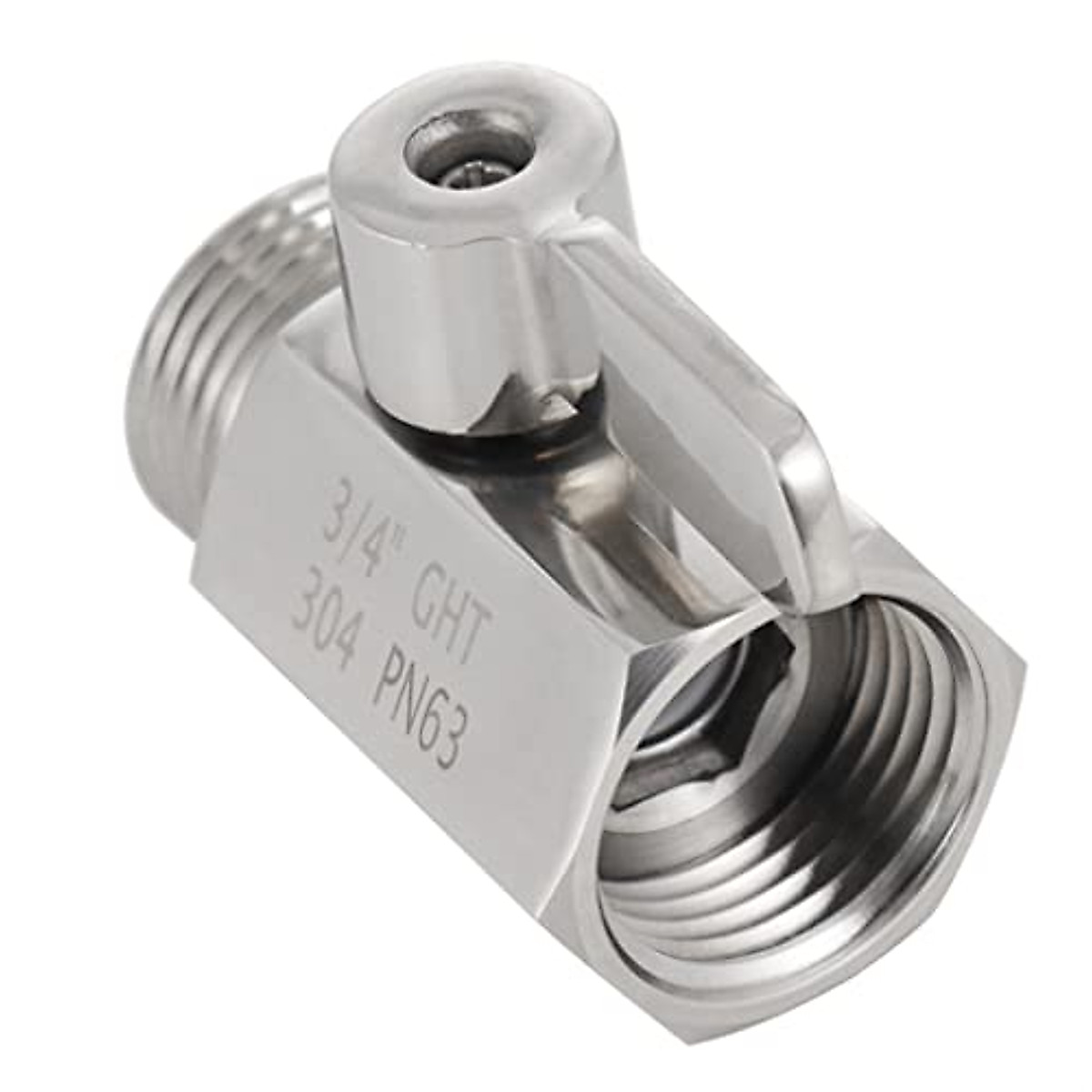 Stainless steel Garden Hose Shut Off Valve, 3/4"GHT Female × 3/4"GHT Male