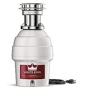 Waste King 9900TC Controlled Activation 3/4 HP Garbage Disposal with Safer Controlled Grinding, Power Cord Included