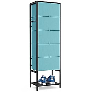 CubiCubi Dresser for Bedroom, Tall Dresser with 5 Drawers Oxford Fabric Dresser, Storage Tower Organizer for Closet, Hallway, Living Room, College Dorm, Steel Frame, Wood Top, Tiffany Blue