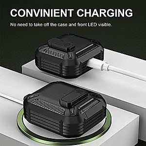 OETKER Compatible AirPods 3 Case Cover, Secure Lock Clip Full-Body Rugged Airpods 3rd Generation Shockproof Case Hard Shell for Men Women with Keychain for Airpod Gen 3 Charging Case 2021,Black