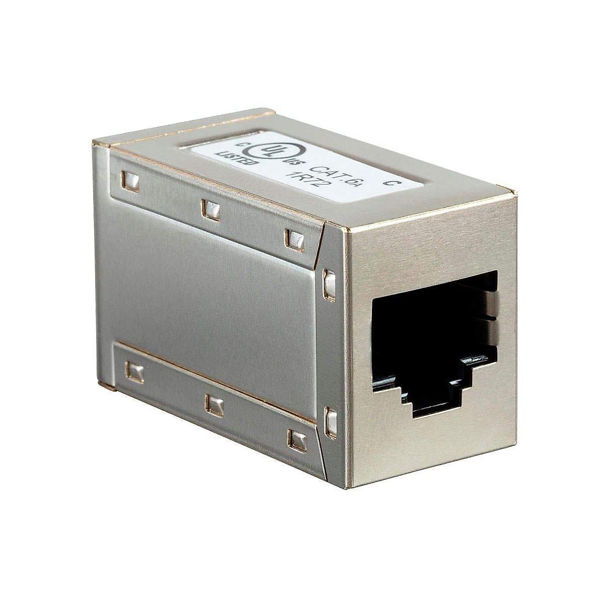 Monoprice Shielded Straight Through Cat6A RJ45 in-Line Coupler - Silver Use for Networking, Patch Cables, Ethernet Cable/Chord