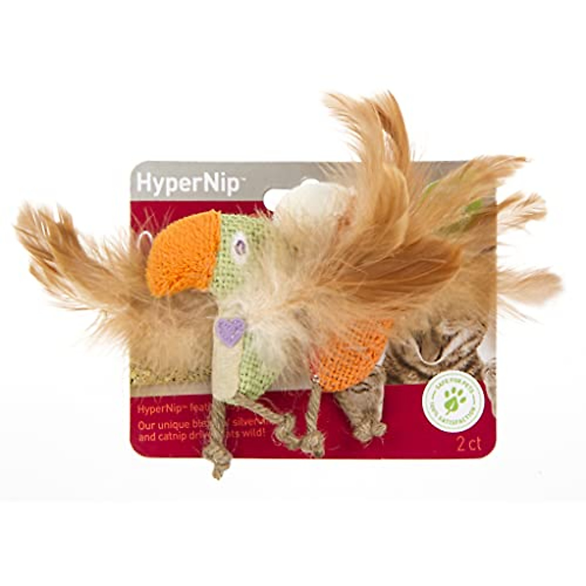Petlinks (2 Count) HappyNip Love Birds Cat Toys, Contains Silvervine & Catnip - Multi Color, 2 Count