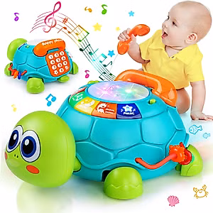 OCATO Infant Baby Toys 6 to 12 Months Crawling Musical Turtle Toys 6 9 12 18 Month Old Toddler & Baby Toys 12-18 Months, Light Up Tummy Time Educational Learning Toys for 1 2 3 Year Old Boy Girl Gifts