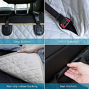 Lassie Dog Car Seat Covers for Back Seat Waterproof with Mesh Visual Window Durable Scratchproof Nonslip Dog Car Hammock with Universal Size Fits for Cars, Trucks & SUVs