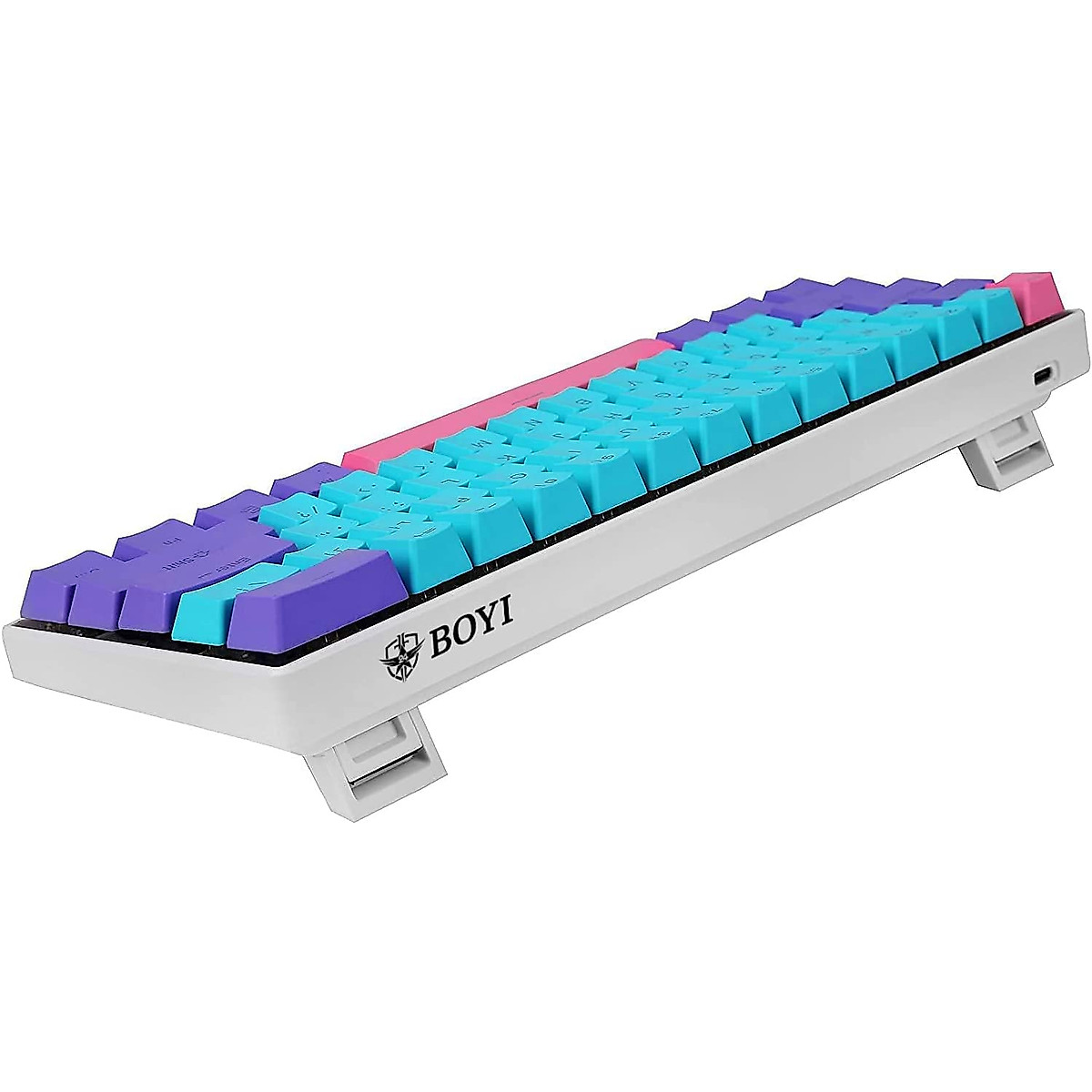 BOYI Wired 60% Mechanical Gaming Keyboard,Mini RGB Cherry MX Switch PBT Keycaps NKRO Programmable Type-C Keyboard for Gaming and Working (Joker-Color,Cherry MX Brown Switch)