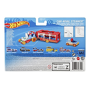 Hot Wheels Car-Nival Steamer Vehicle - Semi-Truck with Car ~ Detachable Trailer