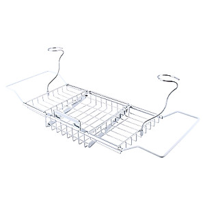 Bath Organizer Holder Stainless Steel Bathtub Tray,1Pcs Bath Shower Tub Bathtub Caddy Storage Holder and Soap Red Wine Rack Holder Bathtub Tray Wine Holder for Bathroom Shower Cadd