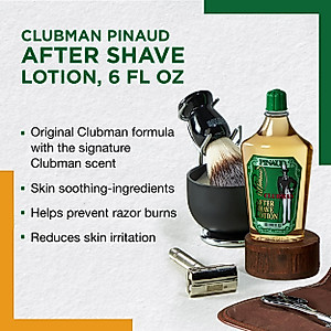 Clubman Pinaud After Shave Lotion, Classic Men’s Aftershave, Cools, Soothes, & Refreshes Skin with Signature Masculine Scent, 6 fl oz, 1-pack