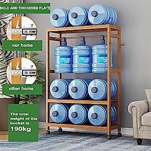 YXDFG Bamboo Garment Coat Clothes Hanging Heavy Duty Rack,Portable Rolling Garment Rack with Wheels, with Top Shelf and Shoe Clothing Storage Organizer Shelves,Dark,59×35×165cm