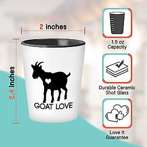 Bubble Hugs Animal Shot Glass 1.5oz - Goat Love - Cute Lover Farm
