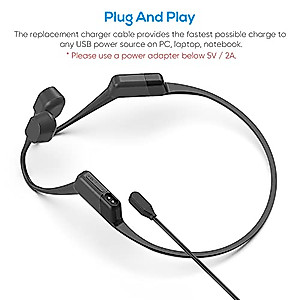 YUANHOT 2 Pack Charging Cable Replacement for AfterShokz Aeropex AS800 & Shokz OpenRun Pro & OpenRun & OpenRun Mini & OpenComm, USB Charger Cord for AfterShokz Aeropex Bone Conduction Headphones