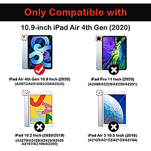 SIWENGDE for iPad Air 5th/4th Generation 2022/2020 10.9 Inch Case with Pencil Holder [Support iPad 2nd Pencil Charging and Touch ID], Trifold Stand Smart Cover with Soft TPU Back(Light Blue)