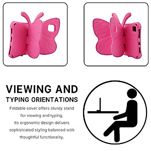JGY iPad 10 2022 Kid Case iPad 10th Gen 10.9 Pretty Butterfly Case for Kids Girl EVA Foam Full Cover iPad 10 Kids Case with Stand Shockproof Rugged Case for Kids Toddler Boys (Rose)