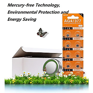 Cotchear 10pcs 1.5V AG4 LR626 Alkaline Button Battery L626 LR626 LR66 SR626 377 SR626SW Batteries Coin Cells for Watches Calculators Toys
