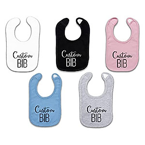 Kate & Meri Custom Baby Bib - Personalized Bibs For Babies & Infants (Black)
