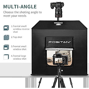 FOSITAN Photo Box, Photo Light Studio Box 35"/90cm 126 LED Light Photo Shooting Tent Table Top Photography Lighting Kit with 4 Background Paper and CRI95+ for Photography
