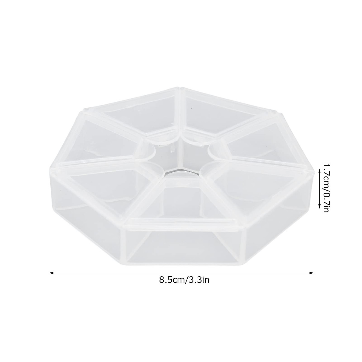 4pcs 7 Girds Bead Organizer, Clear Small Bead Organizers Jewelry Bead Storage Organizer Display Containers Case Box Mini Bead Storage Containers for Crafts Jewelry Screws Fishing Tackles