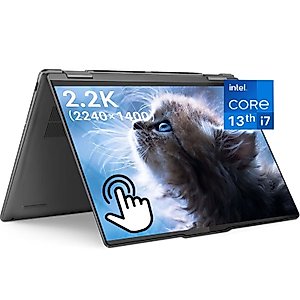 Lenovo Yoga 7i 2-in-1 Laptop 14" 2.2K Touchscreen, 16GB RAM, 1TB SSD, 13th Gen Intel Core i7-1355U, WiFi 6E, Thunderbolt 4, Backlit KB, Fingerprint, Windows 11, 12 H Use, Storm Grey
