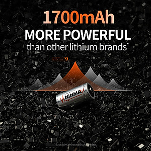 NINMAX® CR123A 3V Lithium Battery 24 Pack, No.1 1700mAh 3 Volt High Power 123A Lithium Batteries for High-Intensity Flashlights, Home Safety and Security, and More