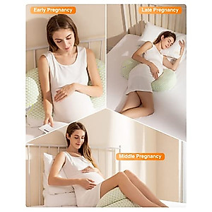 taynoes Pregnancy Pillows for Sleeping, Maternity Pillows, Detachable and Adjustable Pregnancy Must Haves Support for Pregnant Women Back, Belly, Stomach,Side Sleeper Pregnancy Wedge Pillow (Green)