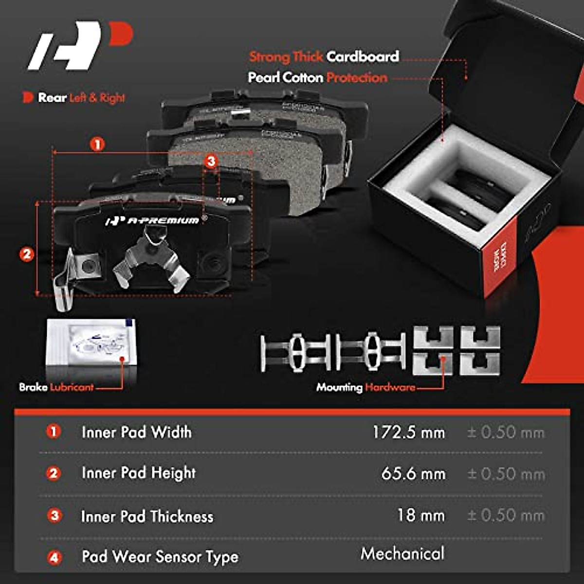 A-Premium 11.99 inch (304.5mm) Front Solid Disc Brake Rotors + Ceramic Pads Kit Compatible with Select Acura and Honda Models - RDX 2010-2018, CR-V 2005-2016, 6-PC Set