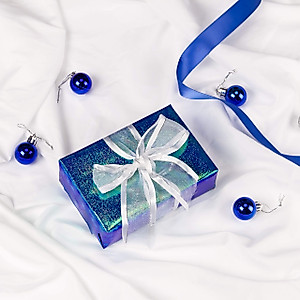 WRAPAHOLIC Wrapping Paper Roll - Mini Roll - 17 Inch X 33 Feet - Blue Paper With Rainbow Shiny for Birthday, Wedding, Mother's Day, Valentine's Day, Holiday, Baby Shower