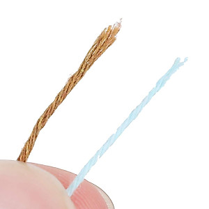 GLOGLOW 2 Rolls Warp Thread Warp Yarn Pure Cotton Yarn Tensile Resistant 8/4 Warp Thread for Knitting Tatting Carpet Tapestry(Brown + Light Blue)