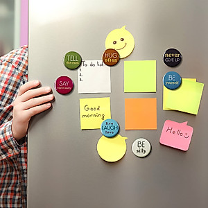 30 Pieces Motivational Round Fridge Magnets Inspirational Round Quote Magnets Positive Saying Round Magnets Funny Colorful Motivation Magnets for Classroom Office Home Decor