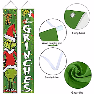 It's December Christmas Porch Sign, Christmas Hanging Banner Flag, Courtyard Indoor And Outdoor Party Holiday Ornament (12 x 72 inches)