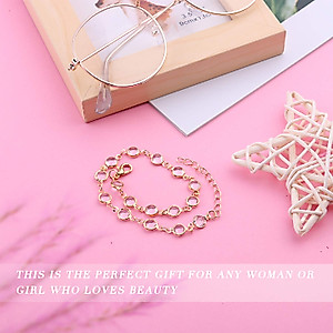 ESRICH 30 Ankle Bracelets for Women Set, Adjustable Size Beach Anklet Set, Imitation Golden Anklet,Jewelry Anklet for Women Beach Jewelry Gifts