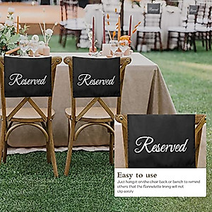 20 Pack Reserved Seating Signs Reserved Chair Signs Church Pew Reserved Signs Reserved Cloths Placeholder for Wedding, Meeting or Event, 11.81 x 17.72 Inches (Black)
