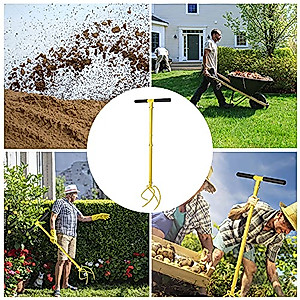 BARAYSTUS Height Adjustable Hand Tiller Garden Claw Twist Tiller Cultivator Tiller Soil Lossener Lawn Aerator Areator Loosen, Rototiller, Garden Bed and Plant Box Cultivator, Garden Tools.