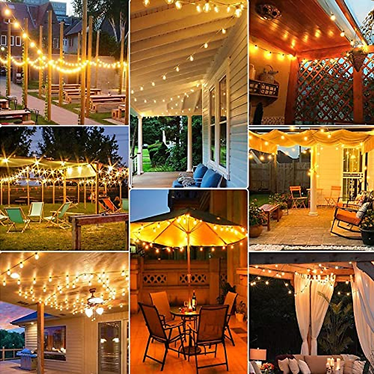 CHYParty Outdoor String Lights, 25Ft G40 Globe Patio Lights, 27 Waterproof Clear Glass Bulbs, Indoor Outside Balcony Apartment Backyard Porch Christmas Party Decor
