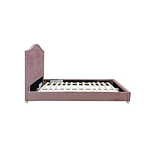 Acme Reggie Twin Bed in Pink Fabric