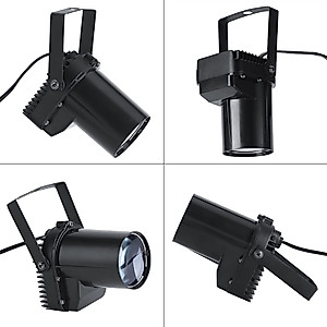 LED Stage Light, 12W LED Beam Spotlight Party Stage Disco Pub Festival Effect Pinspot Lights for Party Disco Clubs KTV Pub Show Wedding DJ Stage Light, US Plug 110V