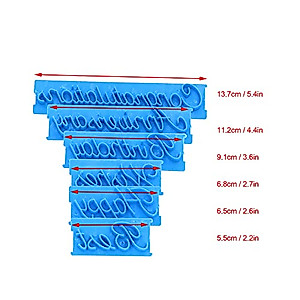6Pcs Cake Words Stamp, Happy Birthday Best Wishes Congratuation Anniversary Handwritten Letter Cutter Set for DIY Cake Cookies Pastry, Printed Stamp Mould Bakery Supplies for Cake
