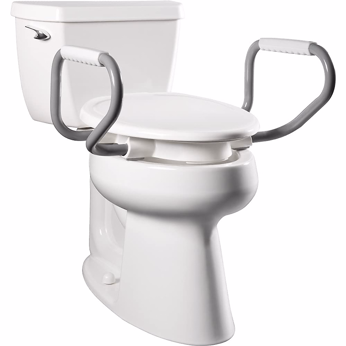 Bemis Assurance 3" Raised Toilet Seat with Clean Shield & Support Arms, Elongated, White