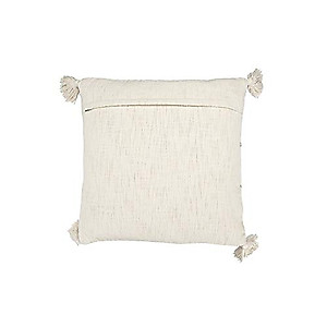 Creative Co-Op Creative Co-Op Cotton Embroidered Pillow with Tassels and Applique, Multicolor