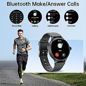 FITVII Smart Watch Answer/Make Call, Fitness Tracker with 24/7 Blood Pressure Heart Rate and Blood Oxygen Monitor, Sleep Tracker Calorie Step Counter Waterproof Smartwatch for Android iOS Women Men