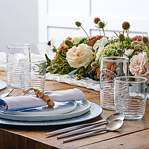 Le'raze Set of 8 Original Mason Drinking Glasses 4-18oz. Highball Tumbler Glasses, and 4-13oz. Whiskey Glass Cups for Everyday Home Use, Water, Beer, Juice, Cocktail.